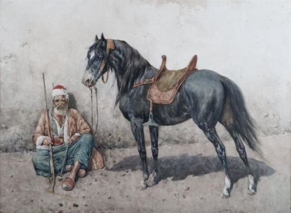 Giuseppe Gabani | Man with Horse | MutualArt