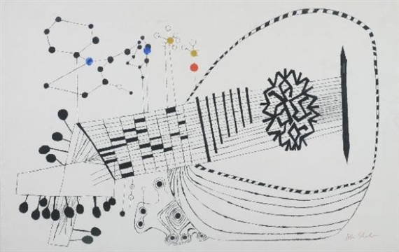 Ben Shahn | Lute and Molecules (1959) | MutualArt