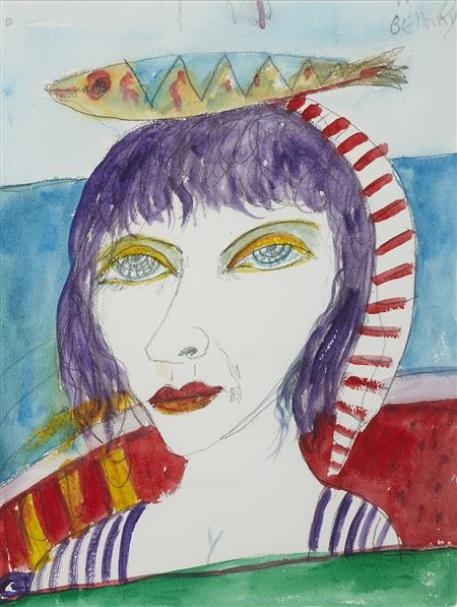 John Bellany | FISH WIFE WITH PURPLE HAIR | MutualArt
