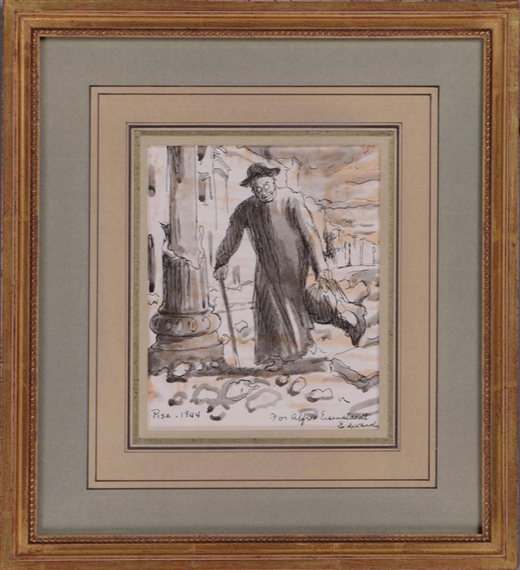 Edward Laning | WALKING IN PISA (1944) | MutualArt