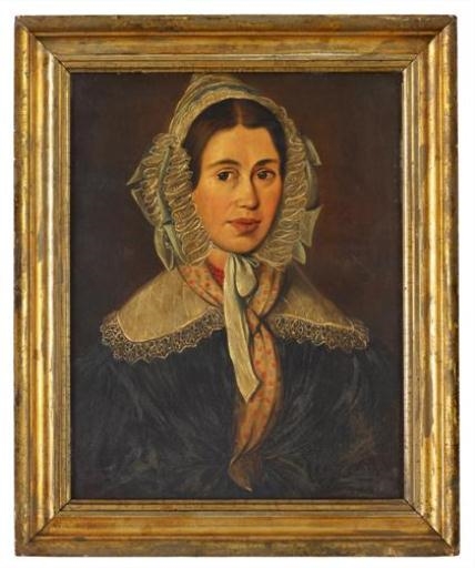 Thomas Ware | portrait of a young lady in a white bonnet | MutualArt