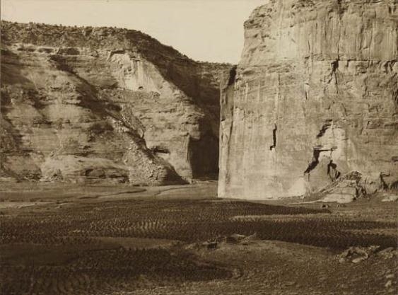 Frederick Monsen | Native-American figure and horse in a canyon (Circa ...
