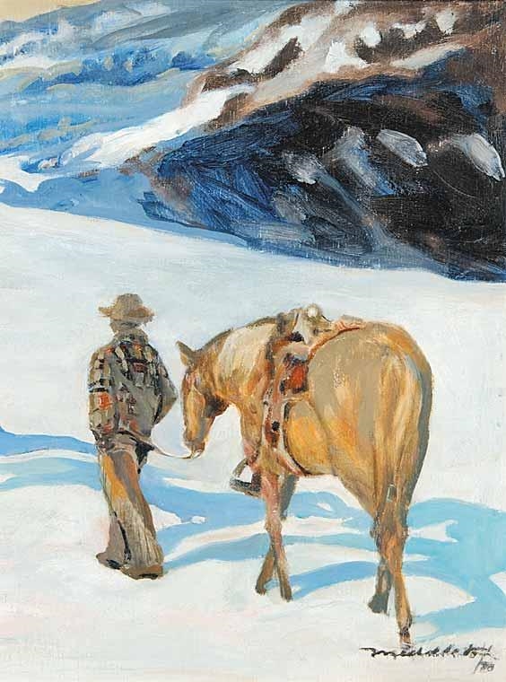 Janet Middleton | Untitled - Horse and Rider on the Glacier | MutualArt