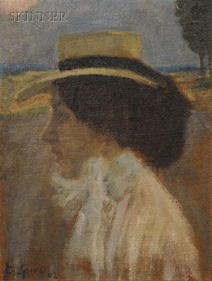 Eugen Spiro | Young Woman in Profile/A Portrait of the Artist's Sister ...