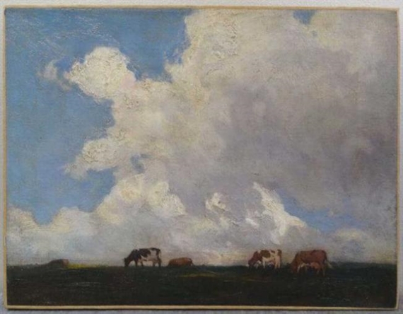 Charles Emile Heil | Cows in Pasture | MutualArt