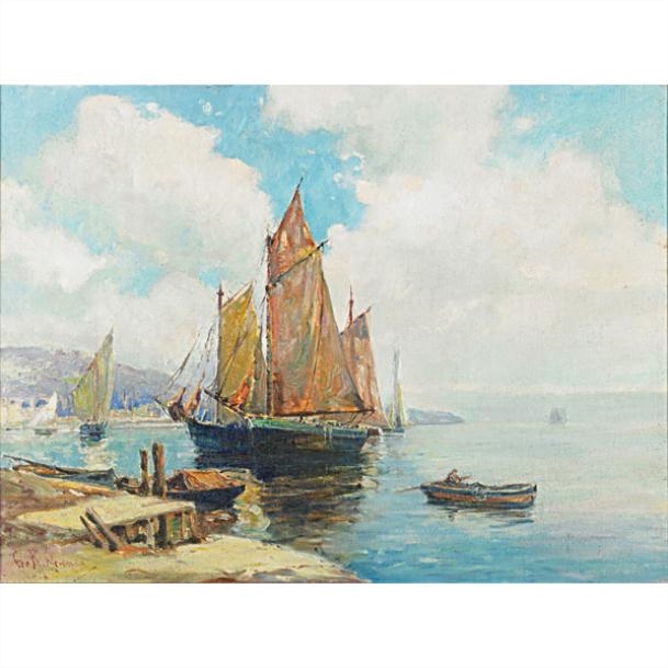 George Newman | A maritime scene with sailing ships | MutualArt