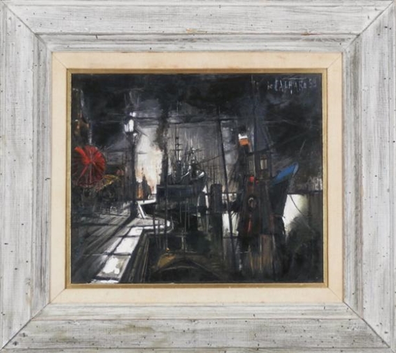 Régis de Bouvier de Cachard | LAMPLIGHT ON DOCK (1959) | MutualArt