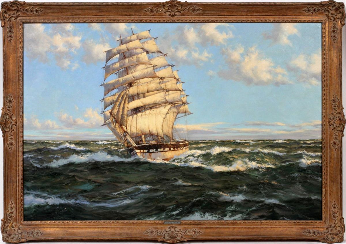 Montague Dawson | CLIPPER SHIP HARBINGER | MutualArt