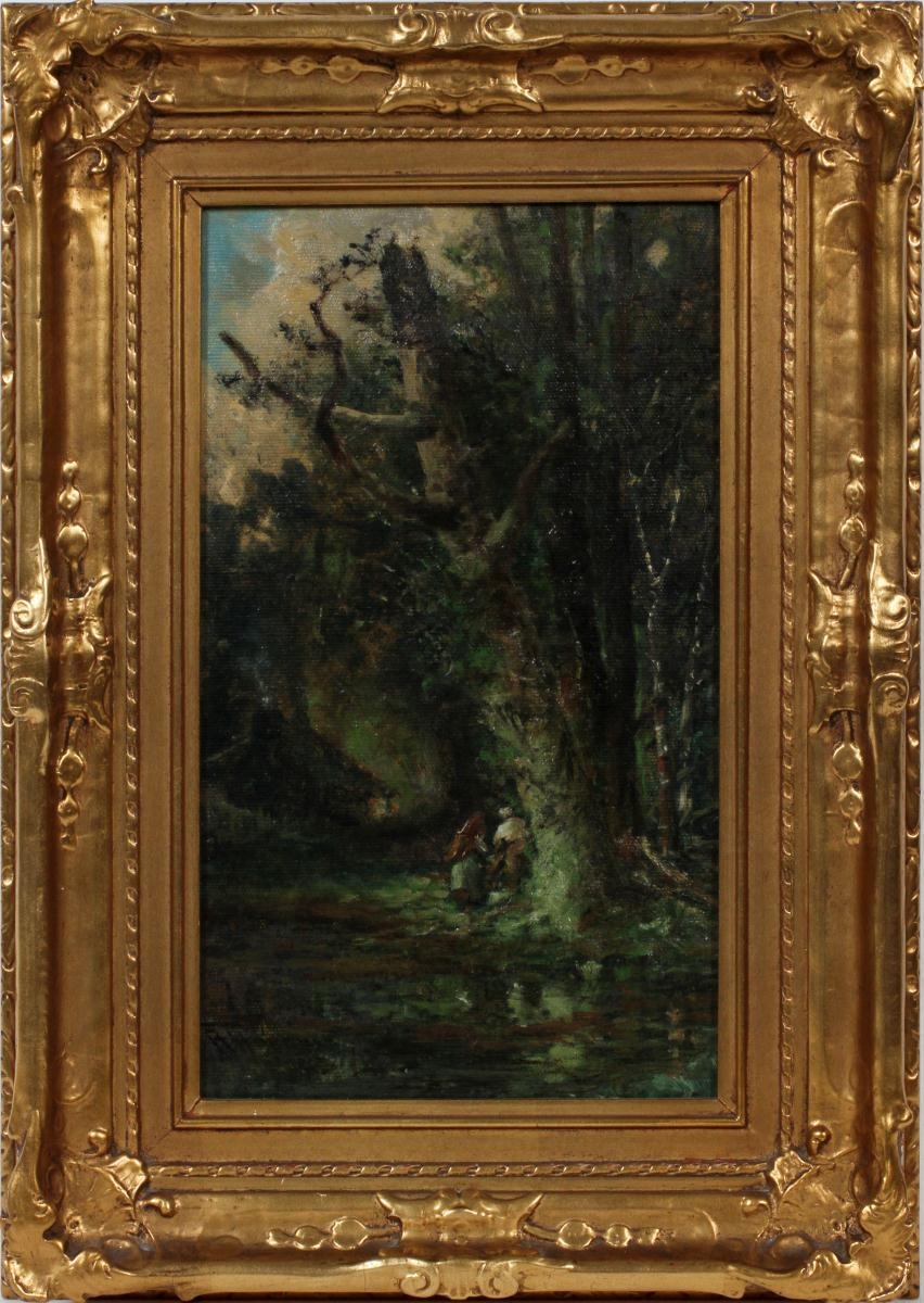 Robert Hopkin | WOODLAND SCENE WITH CABIN. | MutualArt