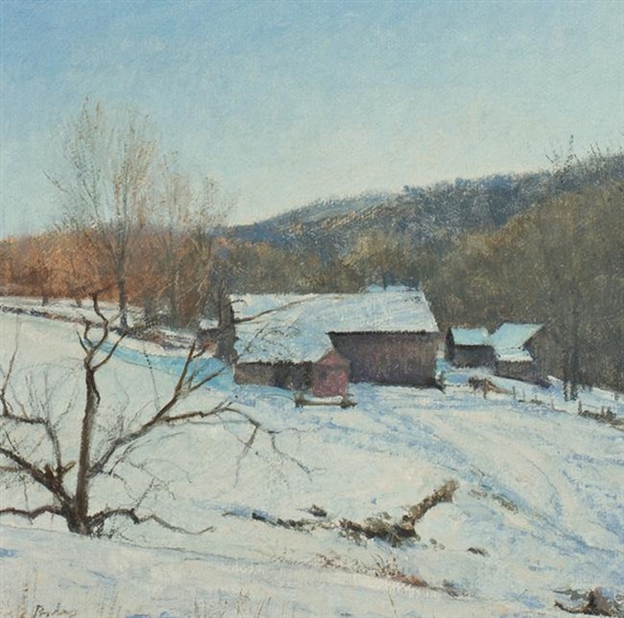 Peter Poskas | Barn in Snow; Barn in Winter Landscape | MutualArt
