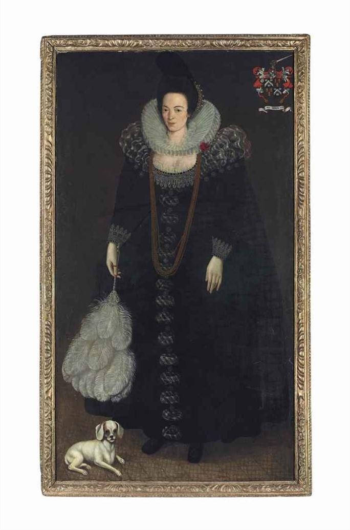 British School, 17th Century | Portrait of a lady of the Sewall family ...