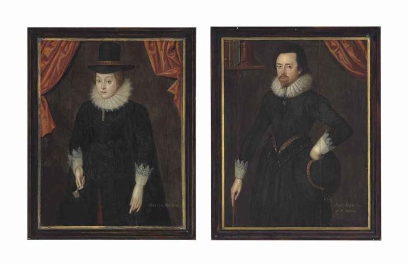 British School, 17th Century | Portrait of Mary Harvey, aged 24, three ...