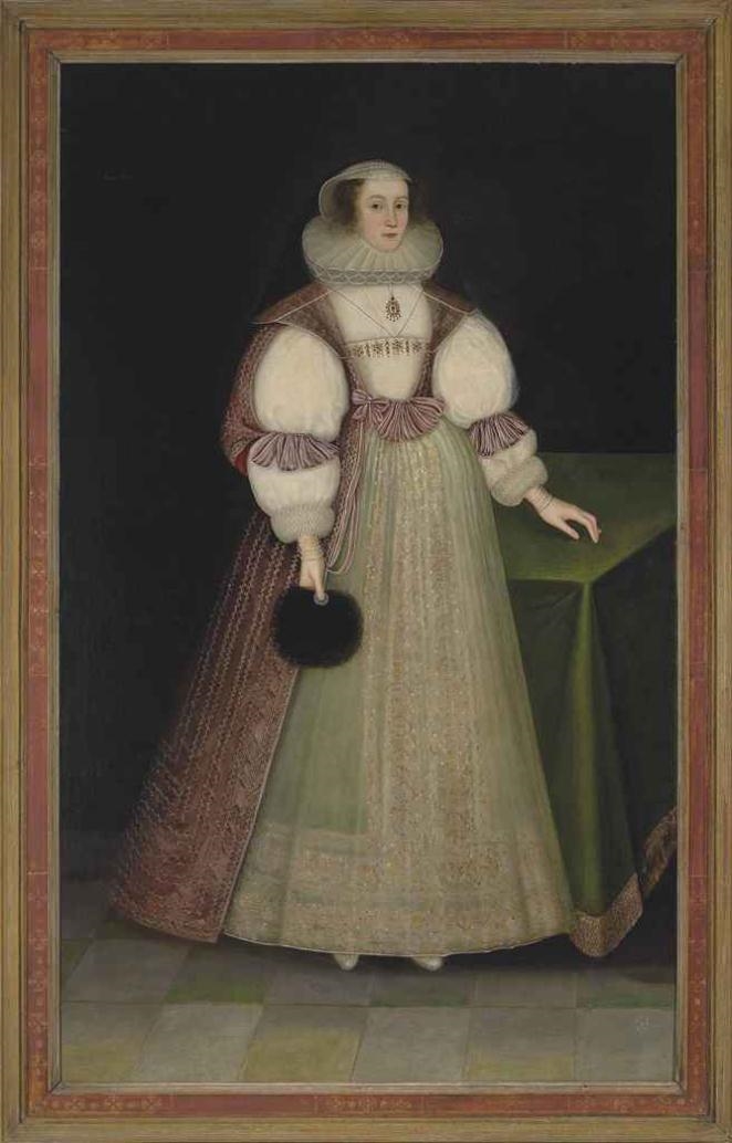 British School, 17th Century | Portrait of a lady of the Sewall family ...
