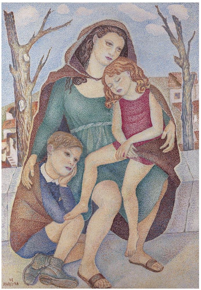 Marie Vorobieff Marevna | Mother and Children (1942) | MutualArt
