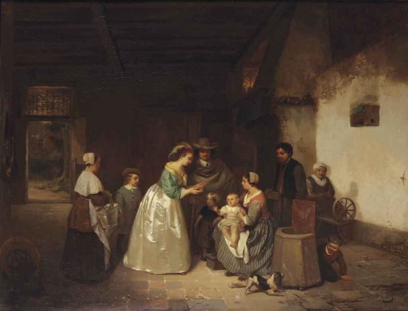 Willem Linnig the Elder | Paying a visit to the less fortunate (1830 ...