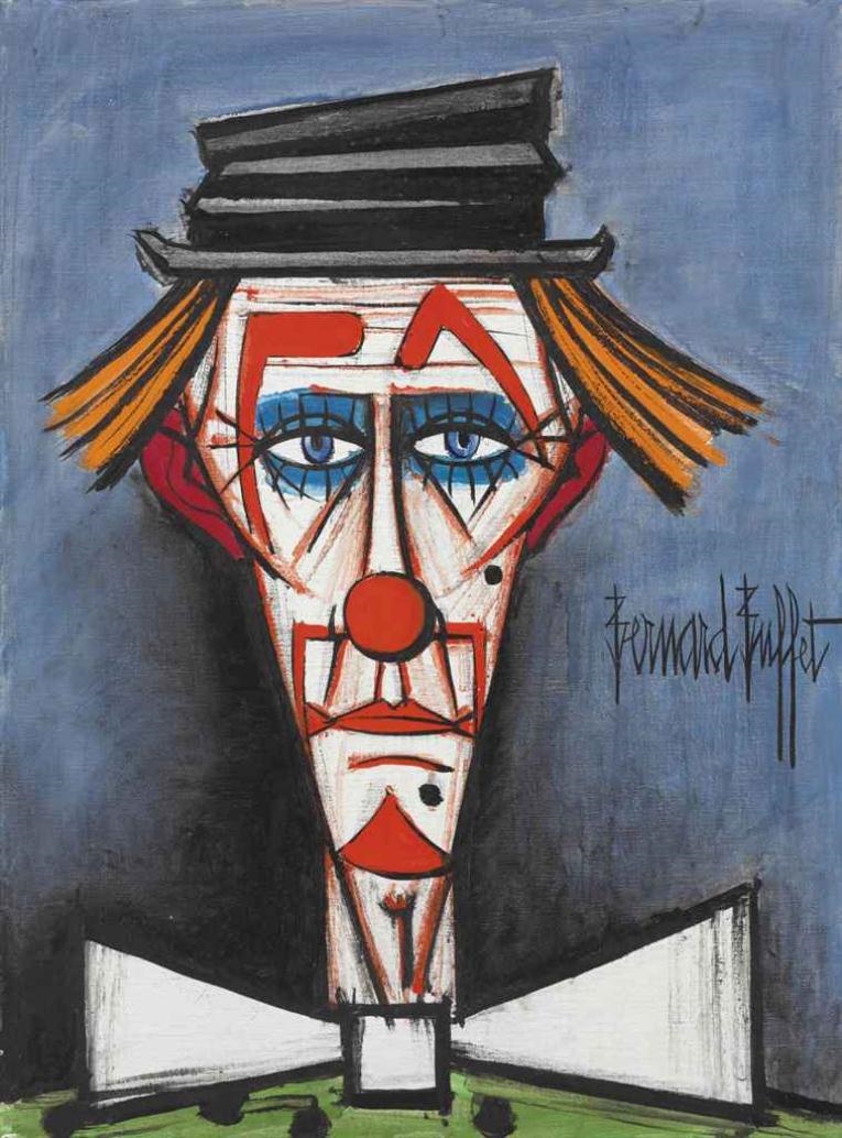 Bernard Buffet | Clown au chapeau claque (1986) | MutualArt