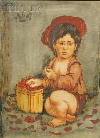 Conger Metcalf | Portrait of a Boy with Cherries | MutualArt