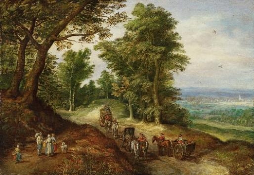 Pieter Gysels | LANDSCAPE WITH CARTS AND FIGURES | MutualArt