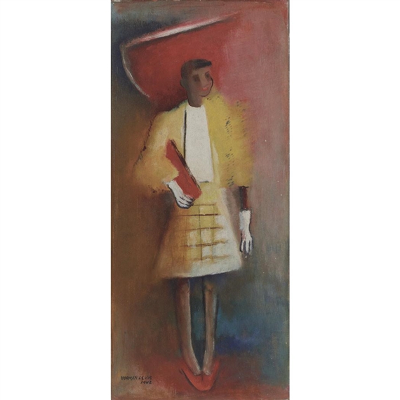 Norman Lewis | Untitled (Woman in Red Hat) (1942) | MutualArt