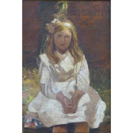 Thomas George Storey | portrait of Anne Storey seated wearing a white ...