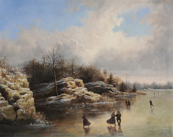 William Charles Anthony Frerichs | Winter Ice Skating (1869) | MutualArt