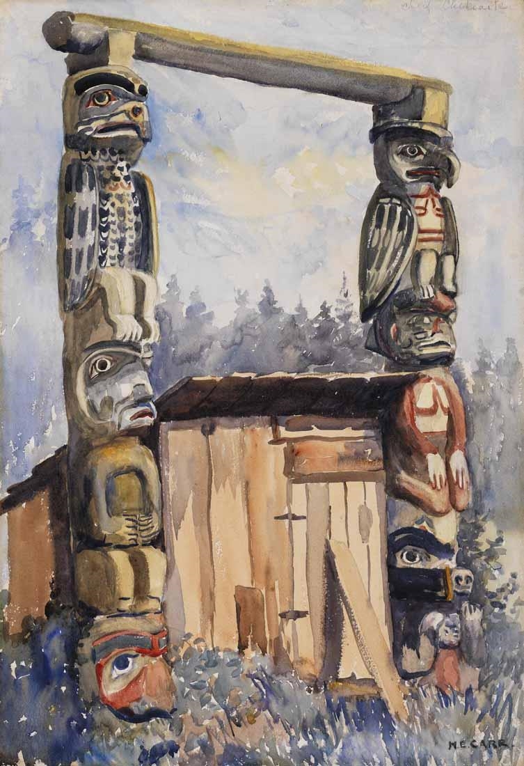 Carr Emily | Cape Mudge Totem Poles (1909 - 1912) | MutualArt