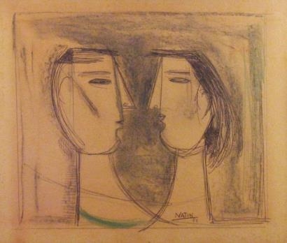 Avraham Naton | Couple (1956) | MutualArt
