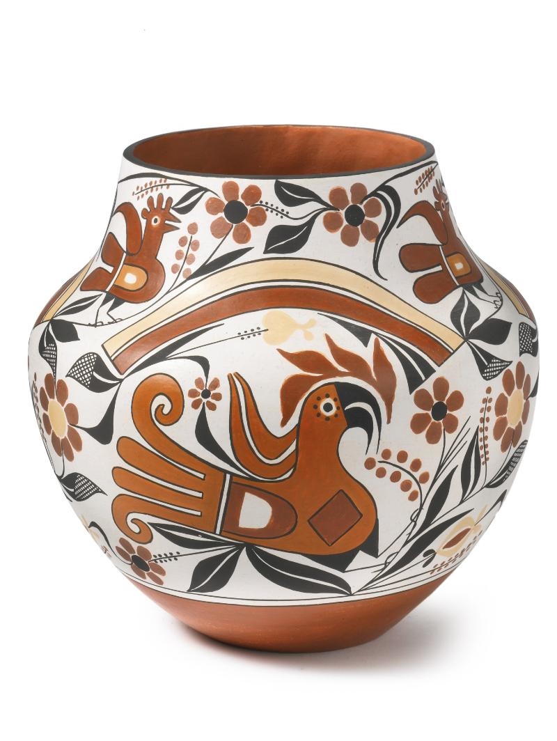 Joseph Caron | Elaborately painted with parrots nibbling on berry-laden ...