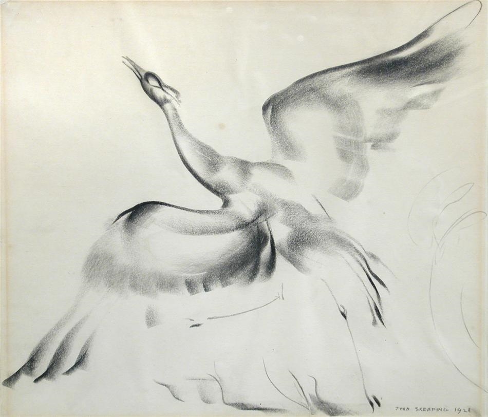 John Rattenbury Skeaping | Stork taking flight (1928) | MutualArt