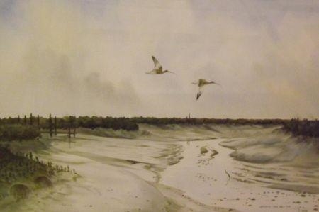 Jonathan Yule | Waders in Flight over an Estuary | MutualArt
