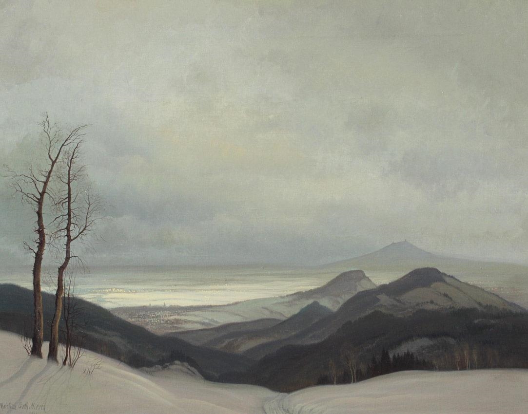 Christian Gotthard Hirsch | Valley View from Plateau Peak with Village ...