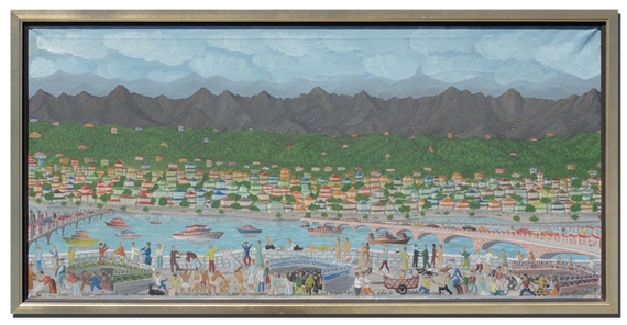 Gavriel Cohen | Chinese Waterfront Scene in Shanghai (1975) | MutualArt