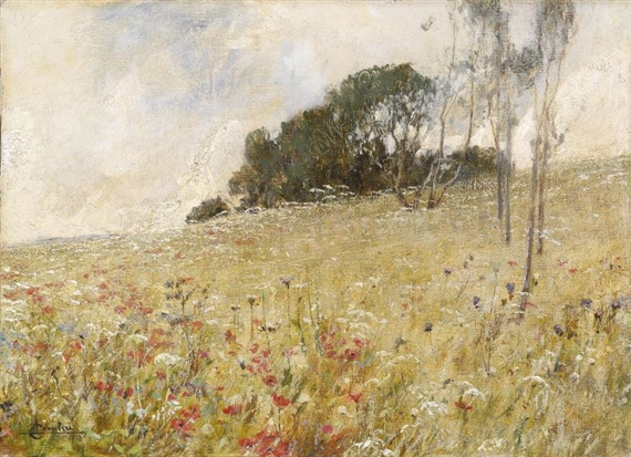 Ludovico Cavaleri | Poppy Field (1912) | MutualArt