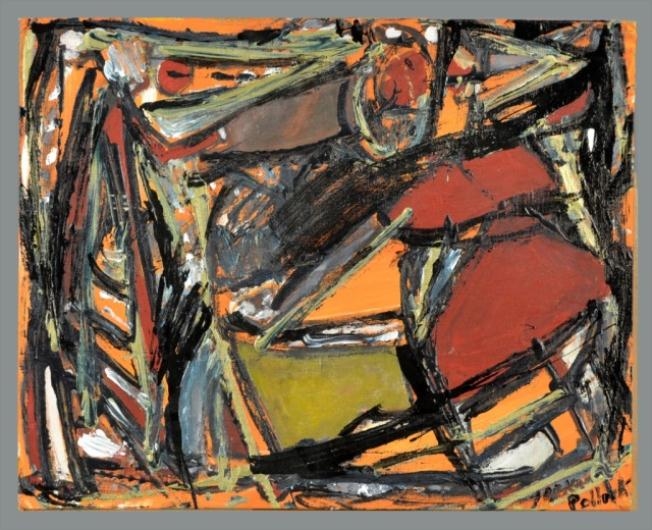 Jackson Pollock | Orange Abstract | MutualArt