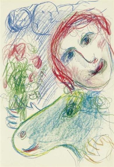 Marc Chagall | Selbstporträt mit grünem Esel, from the sketchbook La ...