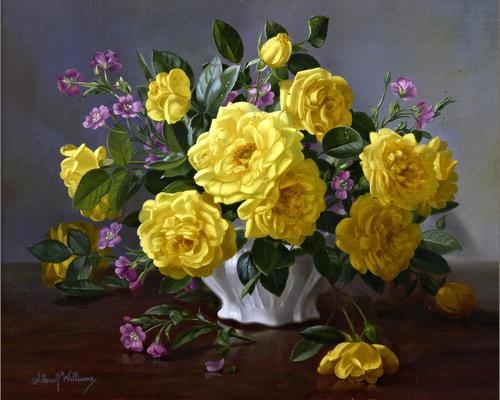 Albert Williams | Roses in a vase | MutualArt