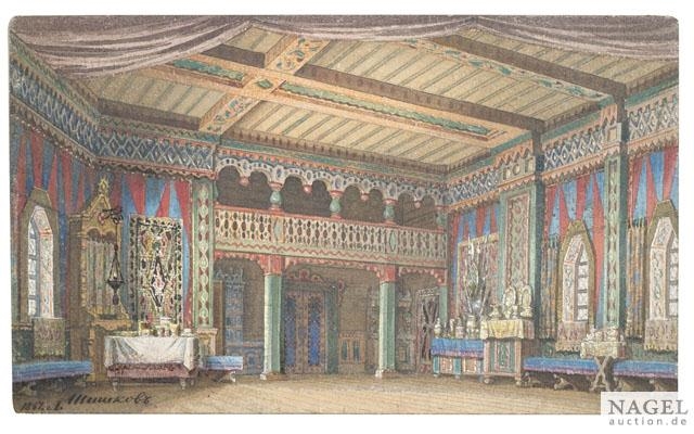 Matwej Andrejewitsch Schischkow | Design for a stage setting (1867 ...
