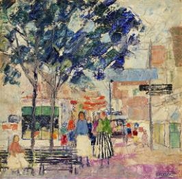 Nancy Maybin Ferguson | French Street Scene | MutualArt