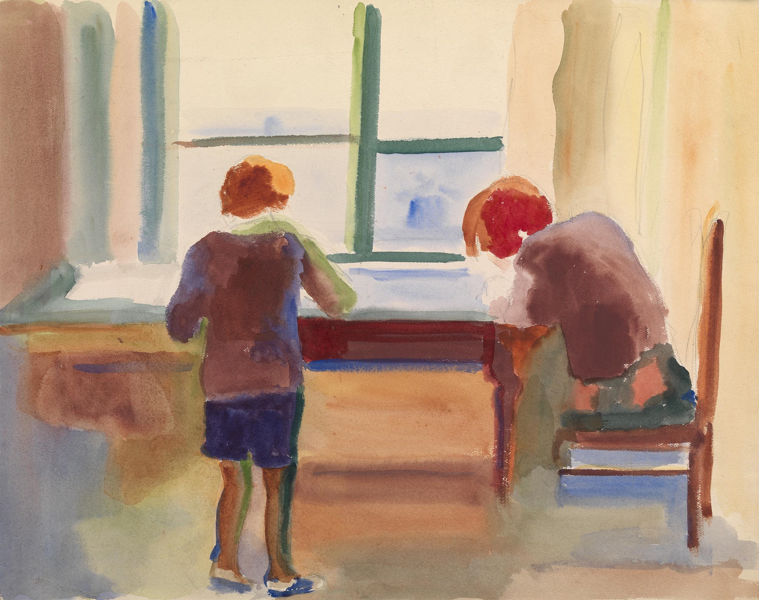 Maria Ender | Children by the Window | MutualArt