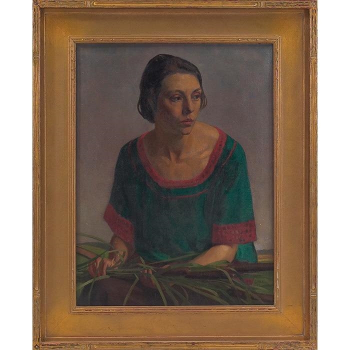 Henry Marvel Carr | Portrait of a lady in blue (1947) | MutualArt