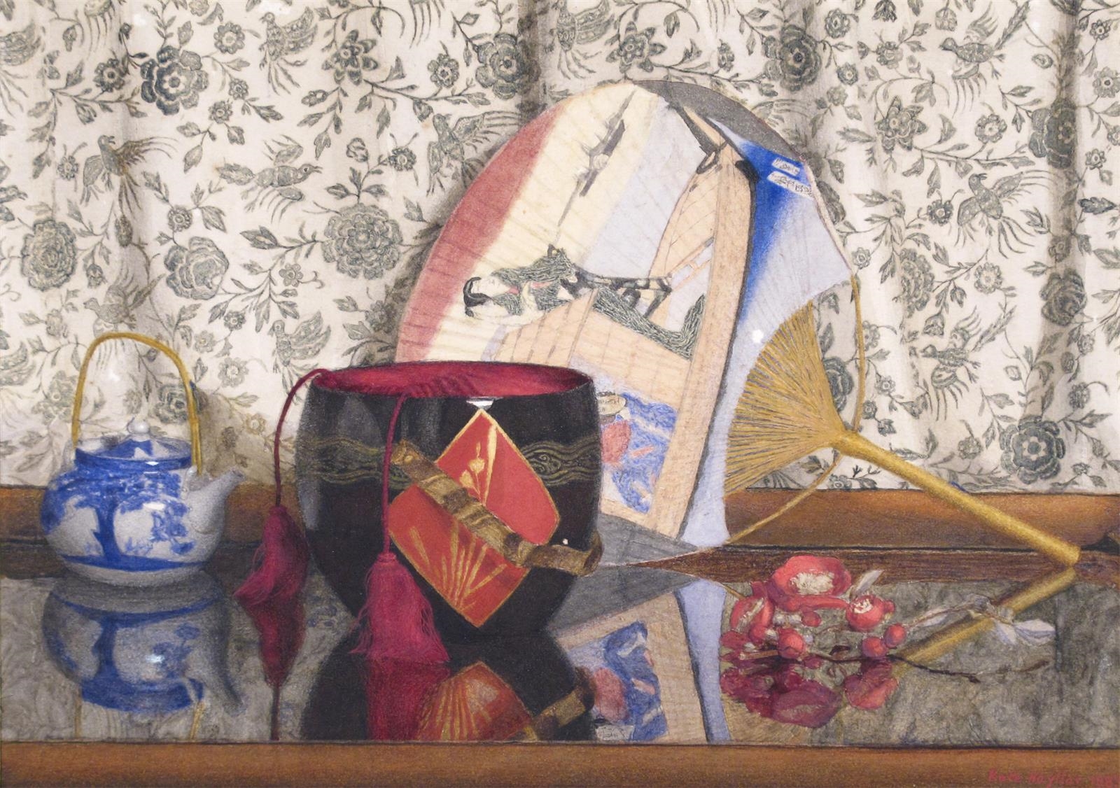 Kate Hayllar | Still life with a Japanese fan | MutualArt