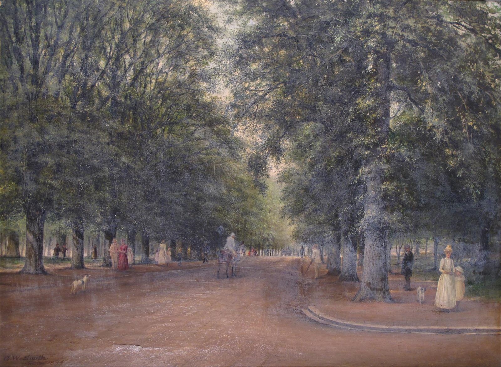 G. W. Smith | Figures on the path by the Serpentine, Hyde Park (1894 ...