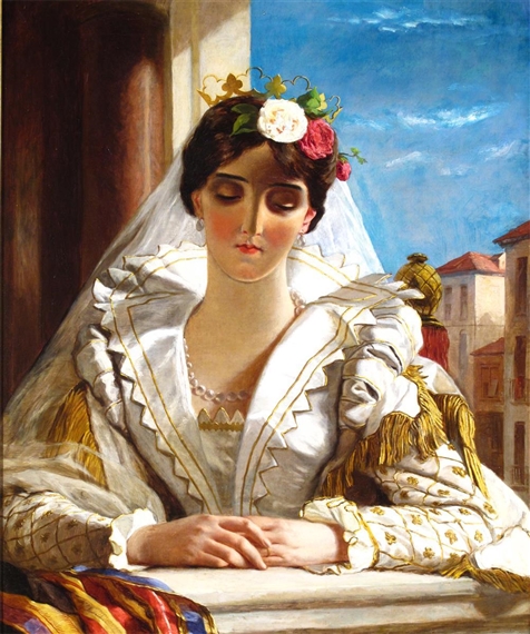 John Phillip | Portrait of a Spanish lady on a balcony | MutualArt