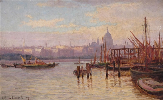 Alfred Elsworth | St Paul's Cathedral from the south bank of the Thames ...