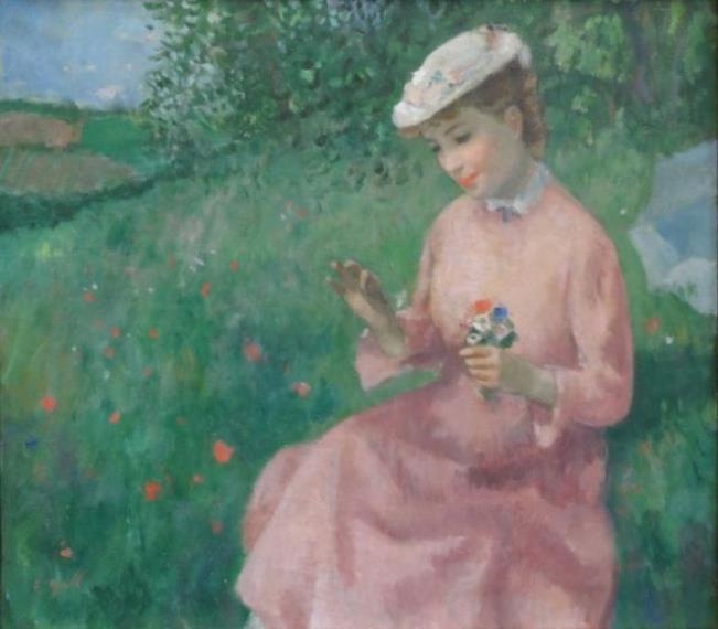 François Gall | Woman in cafe | MutualArt