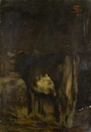 Giovanni Segantini | Cow in a shed | MutualArt