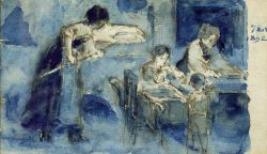 Albert Anker | Young woman writing a letter (1903) | MutualArt