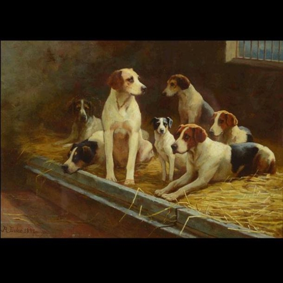Alfred Duke | Foxhound Harriers (1892) | MutualArt