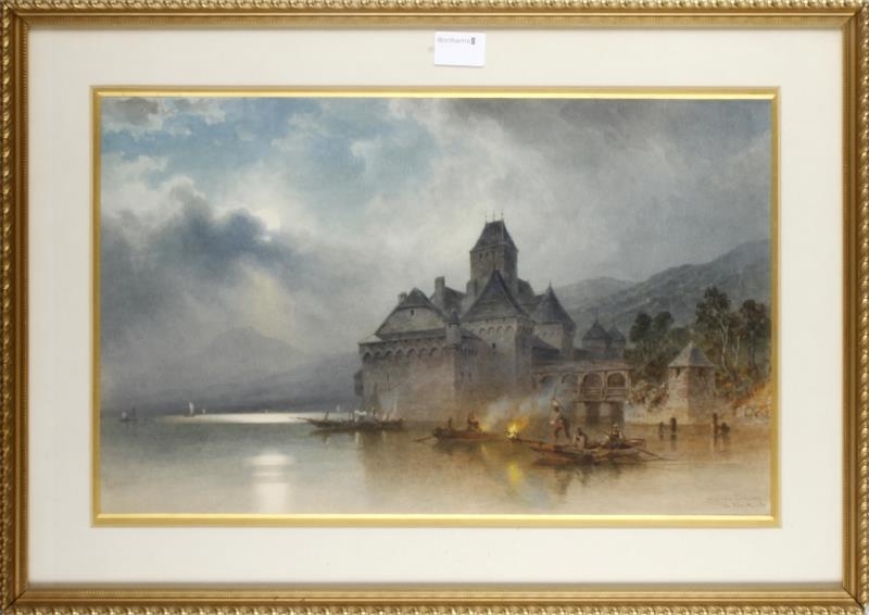 Emil Rieck | (2) Chateau Chillon; and a View of rural Continental ...
