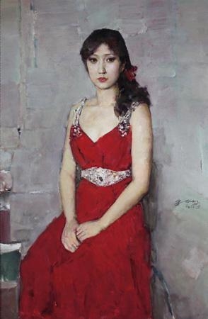 Guo Beiping | Girl Model in Red Dress (2012) | MutualArt